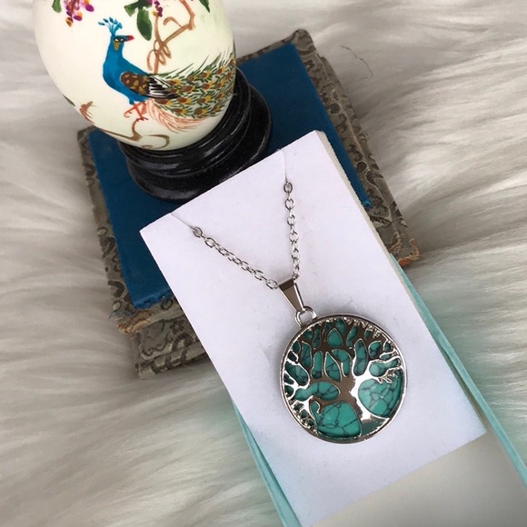 fashionable | Jewelry | New Blue Turquoise Tree Of Life Necklace | Poshmark